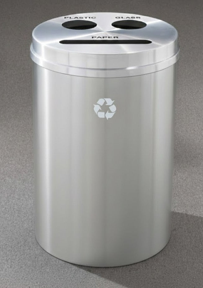 Glaro BCP-2032 Recyclepro 3 Waste Receptacle with Designer Aluminum Li ...