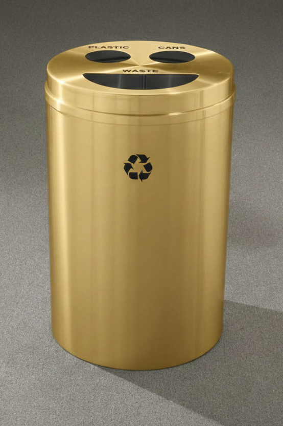 Glaro BCT-2032 Recyclepro 3 Waste Receptacle with Designer Brass Lid ...