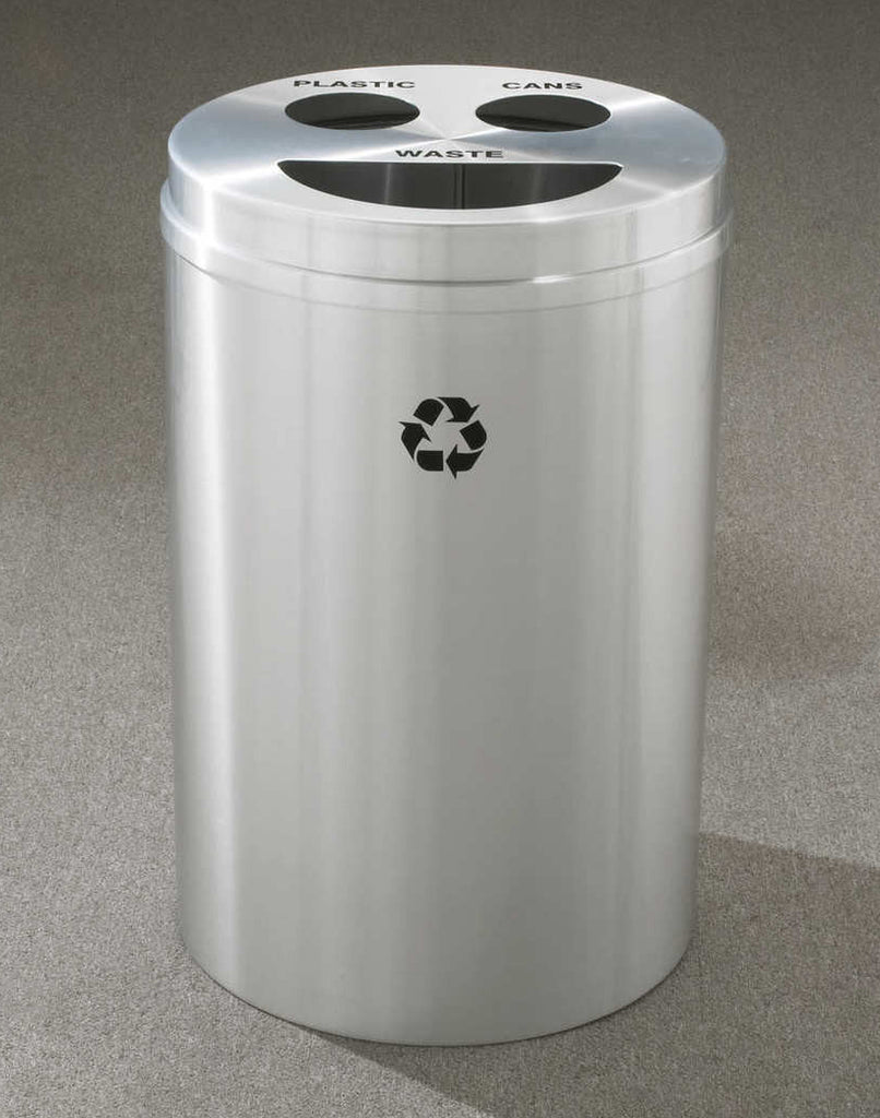 Glaro BCT-2032 Recyclepro 3 Waste Receptacle with Designer Aluminum Li ...